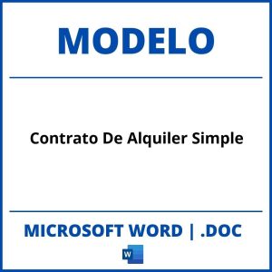Modelo De Contrato De Alquiler Habitacion Simple En Word
