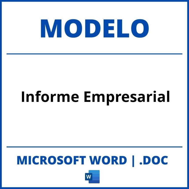 Modelo De Informe De Trabajo En Word